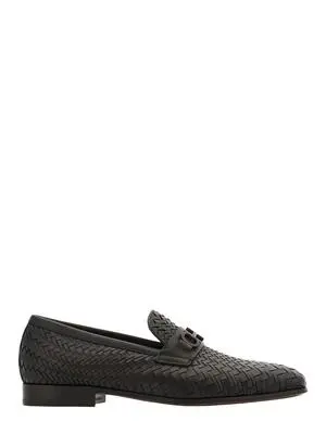 FERRAGAMO Moccasin With Gancini Ornament - Brown