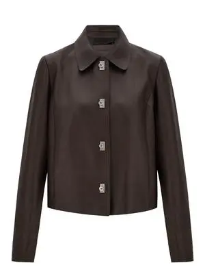 FERRAGAMO Boxy Nubuck Jacket - Brown