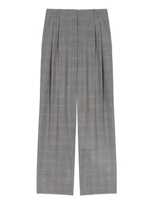 Maje Checked Pattern Trousers - Grey