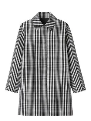 Lafayette 148 New York Plaid Cotton Reversible Coat - Black Multi