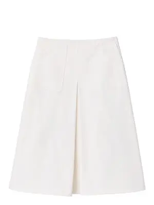 Lafayette 148 New York Cotton Twill A-line Midi Skirt - Sea Salt
