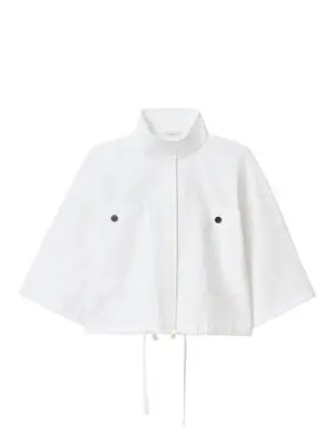 Lafayette 148 New York Organic Cotton Oversized Shirt Jacket - White