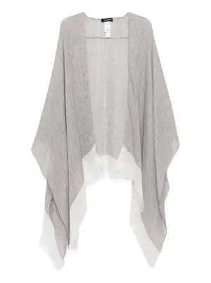 Fabiana Filippi Fringed Linen Poncho - Grey