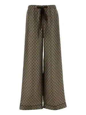 Gucci Gg Silk Trousers - Brown