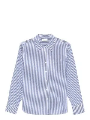 PAROSH Striped Cotton Shirt - Blue