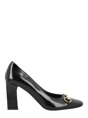 Gucci Leather Horsebit Pumps - Black