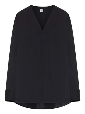 TOTEME V-necked Blouse - Black