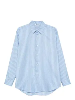 Auralee Cotton And Silk Shirt Sky Blue