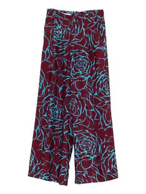 Dries Van Noten Pila Wide-Leg Trousers Red