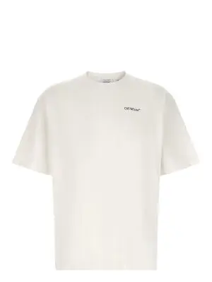 Off White Half Arrow Cotton T-shirt - White