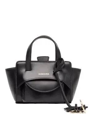 HIDESINS Leather Flap Tote Bag - Black