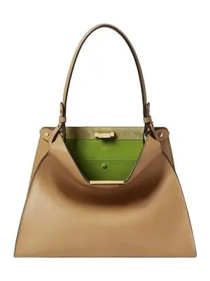 Fendi Way Medium Leather Tote - Beige