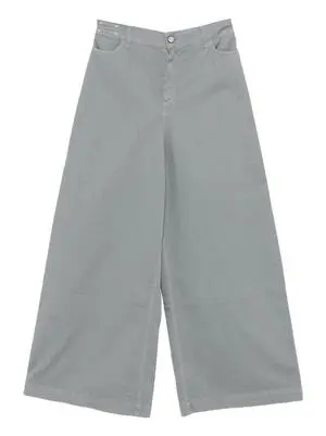 ALYSI Denim Cotton Wide-leg Jeans - Grey