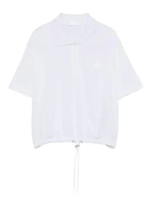 Moncler Logo Cotton Polo Shirt - White