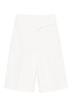 Ami Cotton Bermuda Shorts - Beige