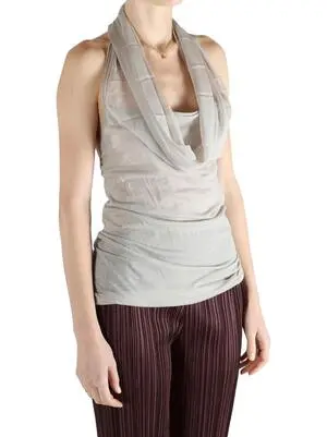 Rick Owens Draped Neck Halterneck Top - White