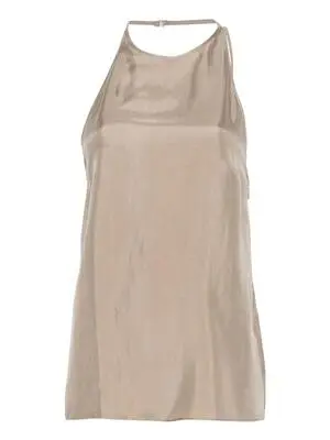 ALYSI Twill Silk Top - Grey