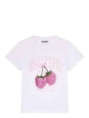 GANNI Cotton T-shirt - White