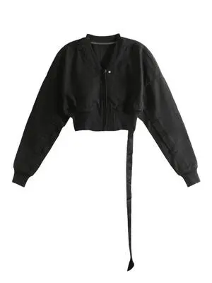 Rick Owens Cotton Cropped Bomber Jacket - Grey