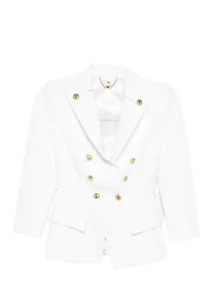 Elisabetta Franchi Double-breasted Jacket - White