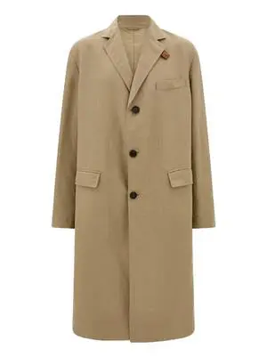 FERRAGAMO Linen-blend Overcoat - Natural