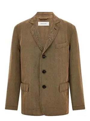 FERRAGAMO Single Breasted Blazer - Natural