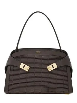 FERRAGAMO Hug Soft Shoulder Bag - Gold