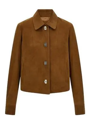 FERRAGAMO Boxy Nubuck Jacket - Neutral