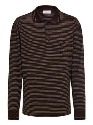 FERRAGAMO Long Sleeve Striped Polo Shirt - Stripe