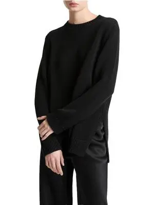 Vince Italian Cotton-blend Tunic Sweater - Black
