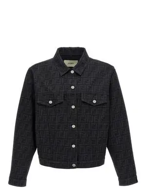 Fendi Ff Denim Jacket - Black