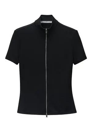 Alexander Wang Mock Neck Short-sleeve Top - Black