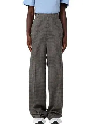 Balenciaga Checked Wide-leg Trousers - Brown