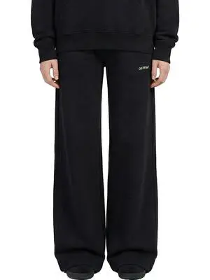 Off-White Cotton Wide Leg Jogging Trousers - Black