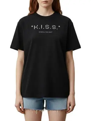 Off-White Kiss" Graphic T-shirt - Black