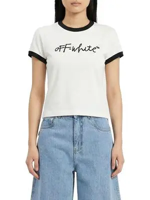 Off-White Cotton T-shirt With Logo - White 1