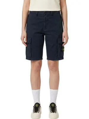 Stone Island Stretch Cotton Cargo Shorts - Blue