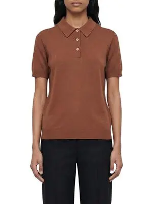 Aspesi Aspesi Knitted Cotton Polo Shirt Brown