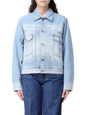 Victoria Beckham Bleached Denim Jacket - Blue