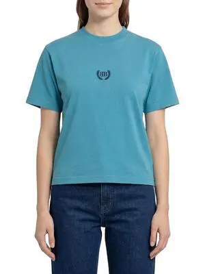 Balenciaga Balenciaga Logo T-Shirt Navy