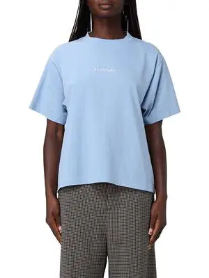 Balenciaga Balenciaga Logo T-Shirt Gnawed Blue