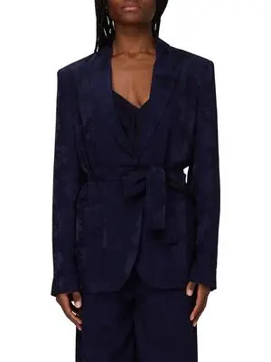 FORTE_FORTE Belted Blazer - Blue