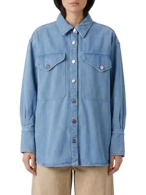 DONDUP Cotton Shirt - Gnawed Blue