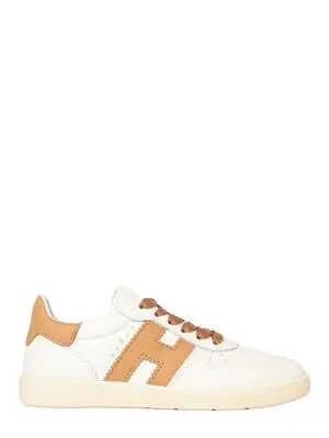 Hogan Calfskin Leather Lace-up Sneakers - White