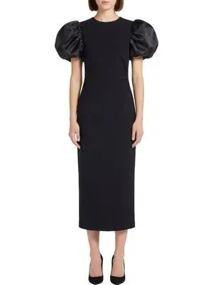 ROTATE BY BIRGER CHRISTENSEN Midi Dress - Black