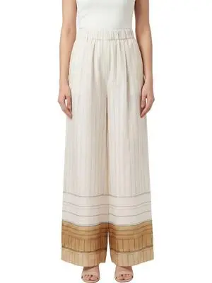 ALYSI Wide Leg Trousers - White