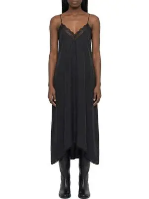 Zadig&Voltaire Lace Trimmed Slip Dress - Black