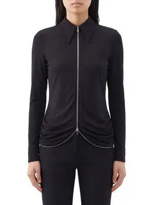 Alexander Wang Ruched Zip-up Shirt - Black