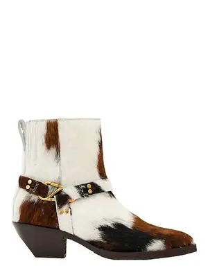 ALLSAINTS Fox Carabiner Pony-hair Ankle Boots - Cow Print