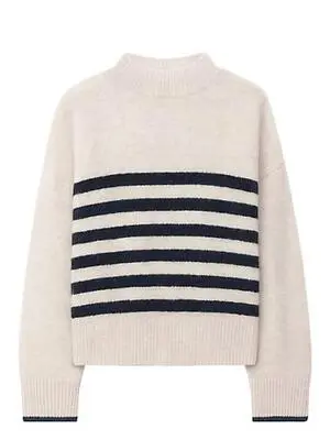 RO&ZO Breton Stripe Wool-blend Jumper - Ivory